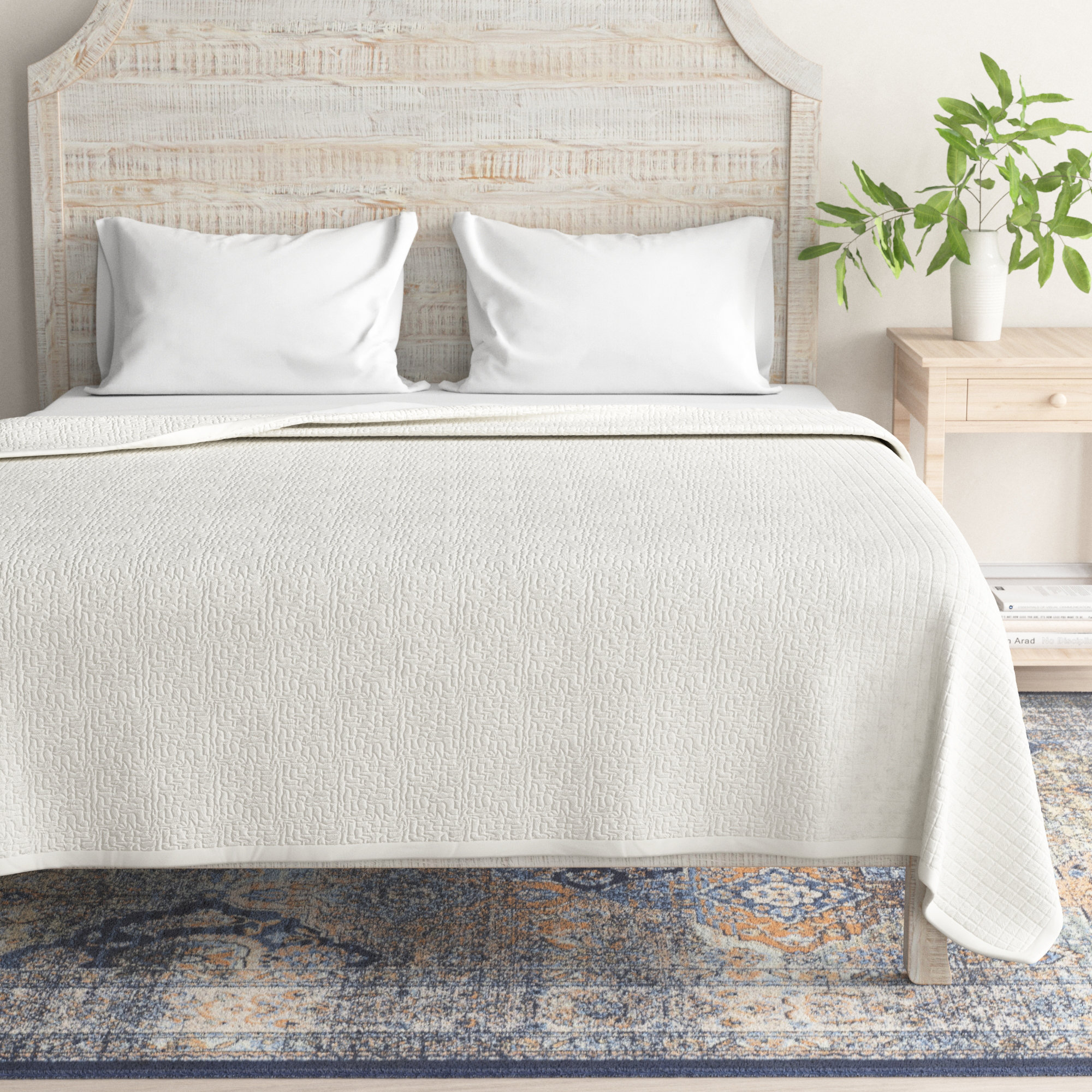 Joss & Main Maverick Ivory Standard Cotton Quilt | Joss & Main