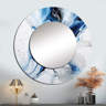 Design Art Blue And Grey Ethereal Elixir I - Abstract Round Mirror Wall ...