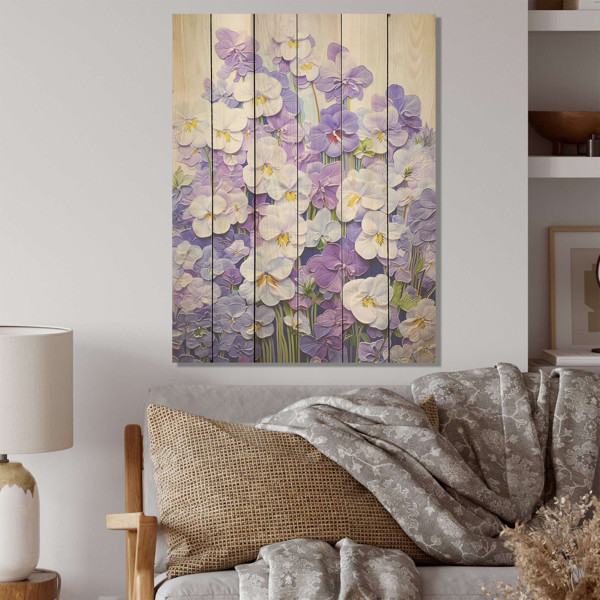 Ophelia & Co. Violets Minimalism Dream - Violets Wood Panel Wall Art On ...