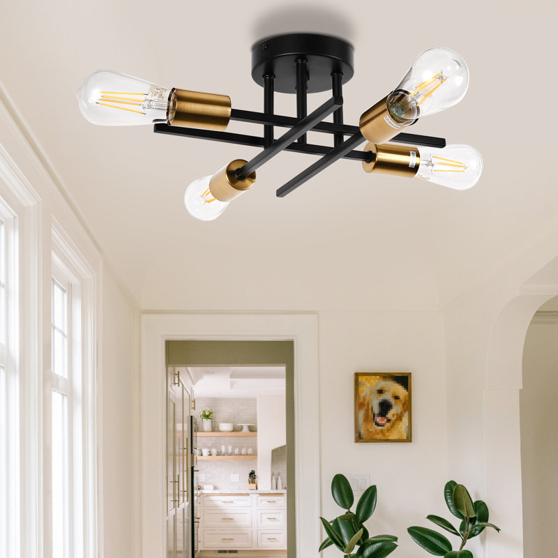 Mercer41 Ber 4 Lights Semi Flush Mount Lighting | Wayfair