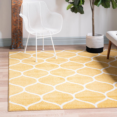 Bungalow Rose Llanet Performance Yellow Rug & Reviews | Wayfair
