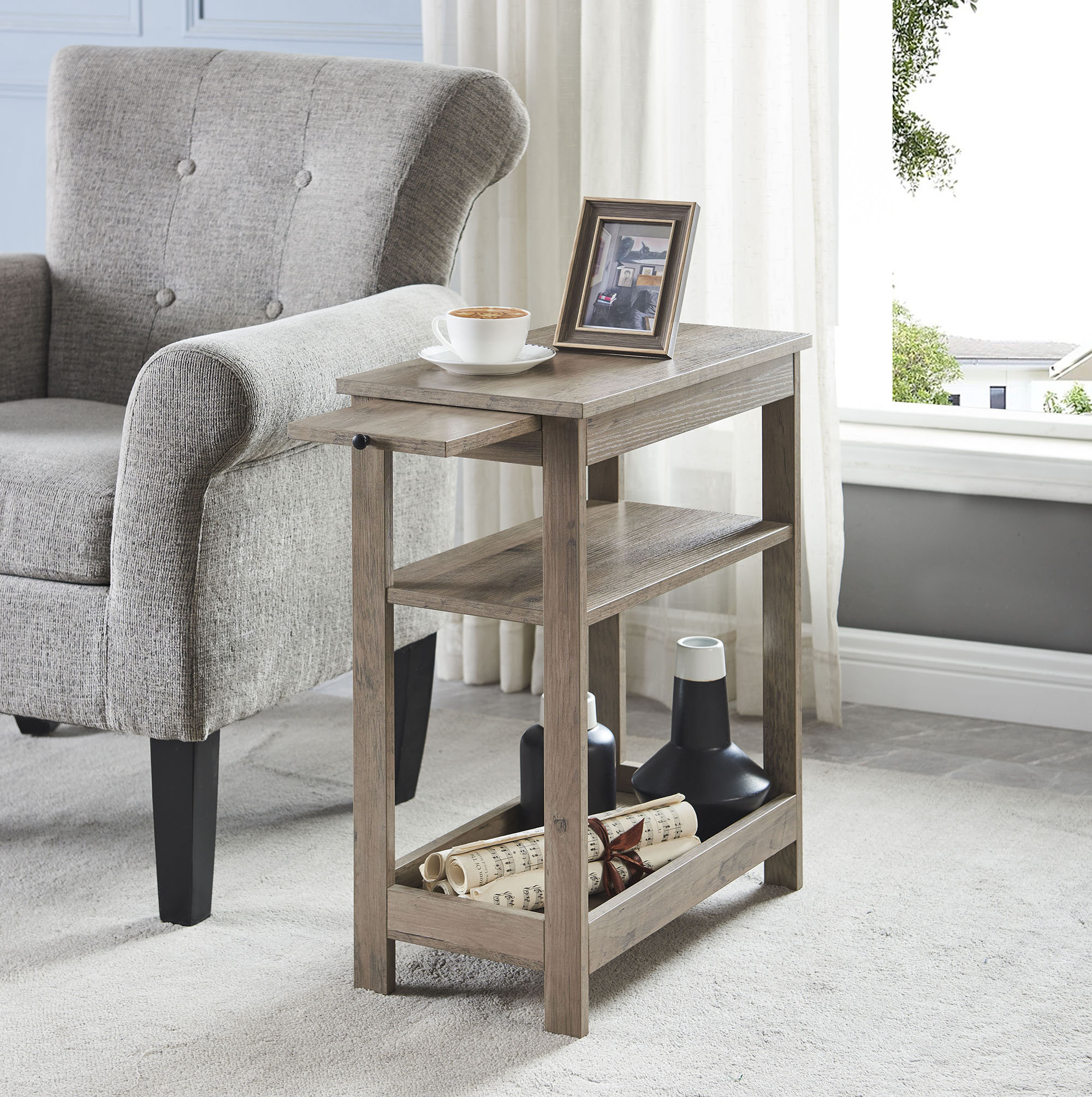 Ebern Designs Deina 3 Tier End Table - Square End Table - Table for ...