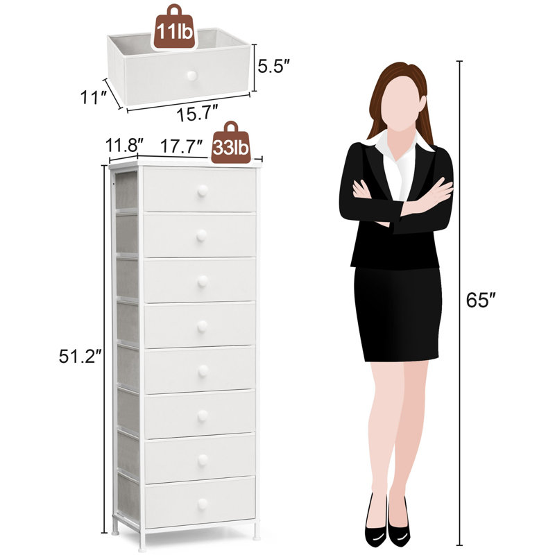 Ebern Designs 8-drawer Chest Storage Tower Organizer Unit & Reviews ...