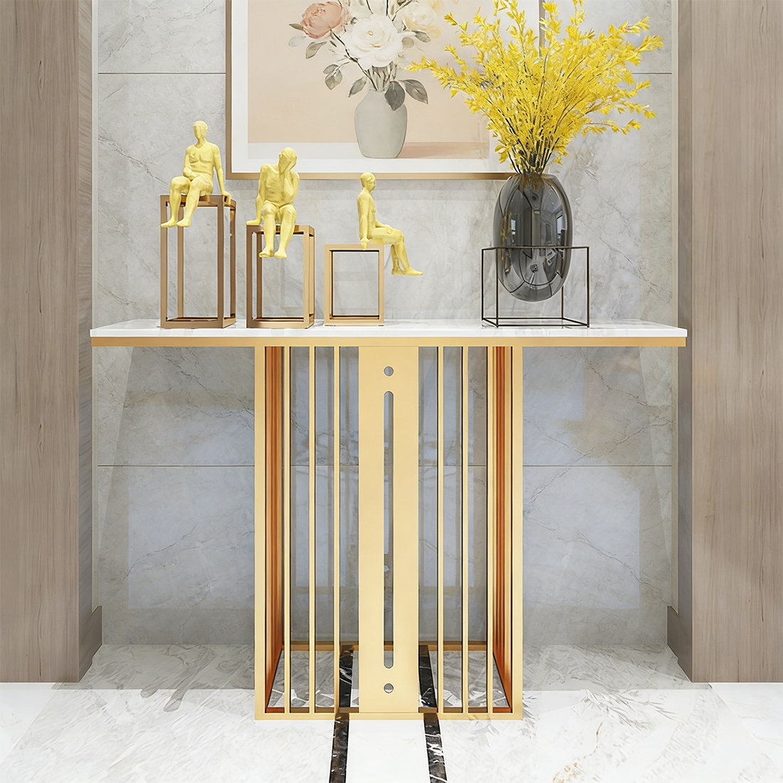 Latitude Run® Simple metal foyer console table | Wayfair