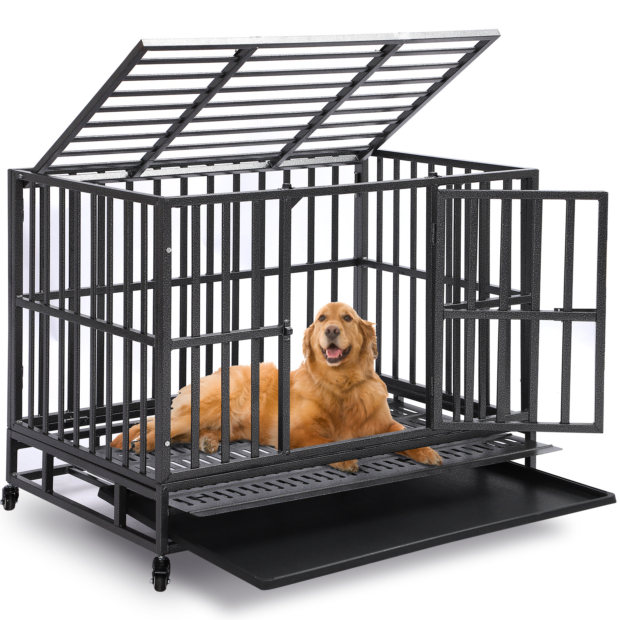 Tucker Murphy Pet™ Heavy Duty Dog Crates for Large Dogs - 38 inch ...
