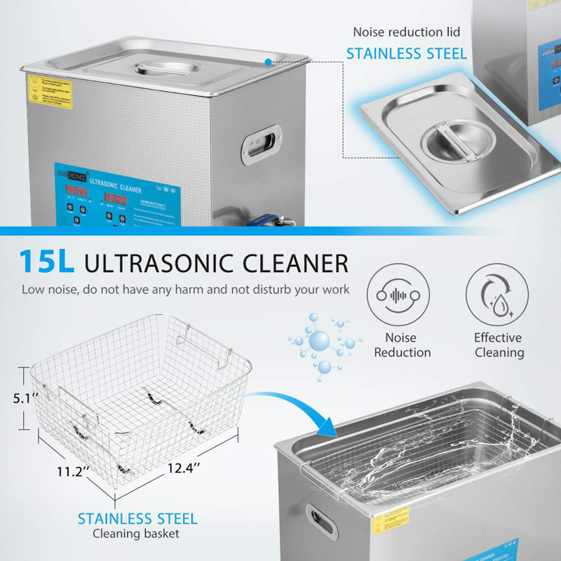 VIVOHOME Touch Controllable Electric Ultrasonic Cleaner Machine | Wayfair