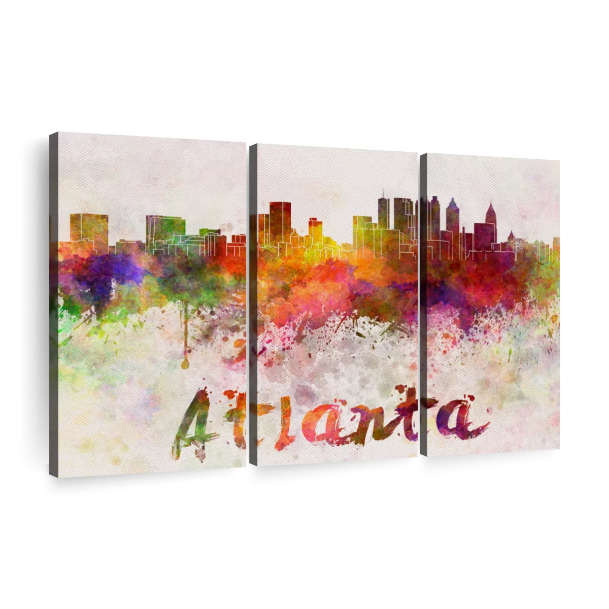 Ebern Designs Atlanta Skyline Colors 3 Pieces | Wayfair