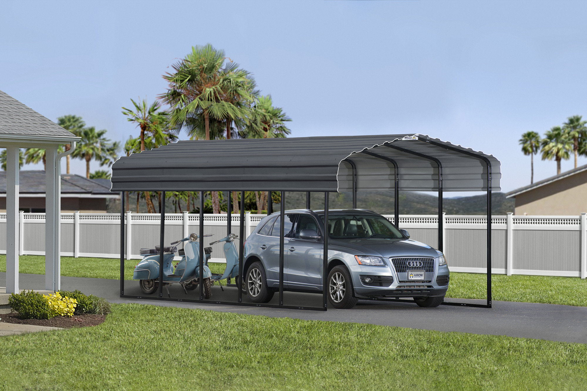 Arrow Galvanized Steel Carport, 12x24x9 & Reviews - Wayfair Canada