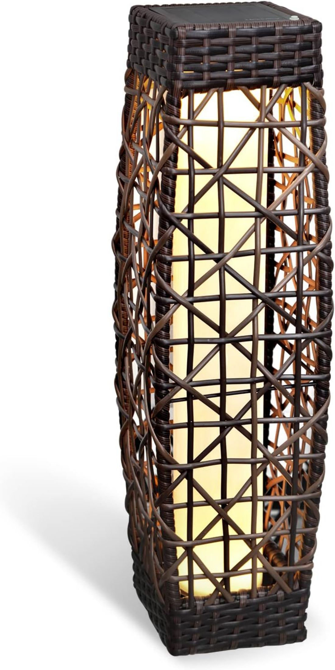 Kazoo Solar Floor Lamp Outdoor Decoration Resin Wicker/Rattan Lantern ...