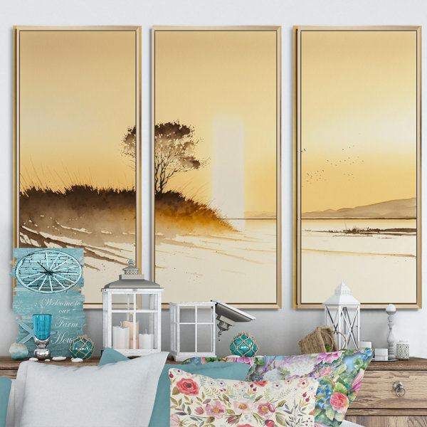 Red Barrel Studio® Golden Hour Tree In The Countryside III " Golden ...