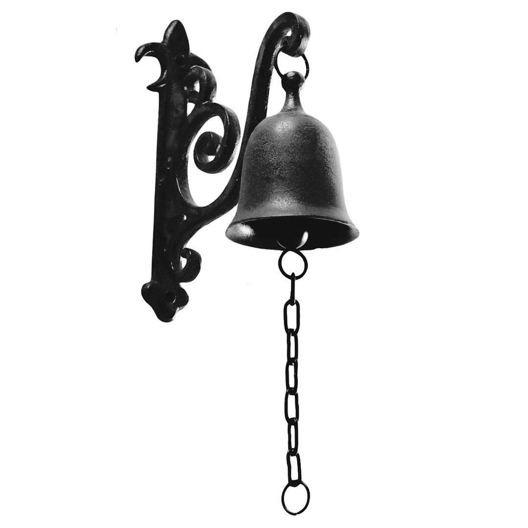 One Allium Way® Vintage Cast Iron Dinner Bell As Entry Door Bell ...