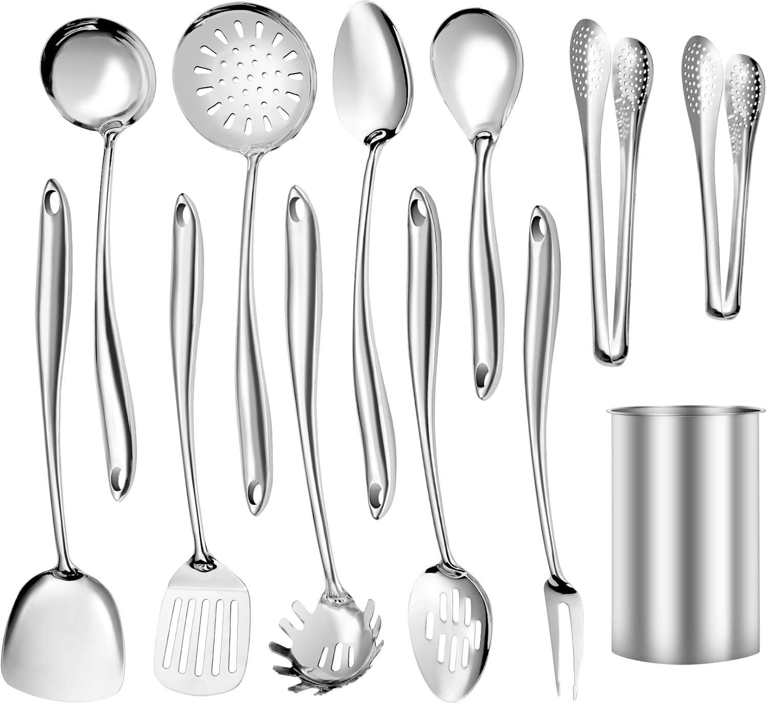 WKING 12-Piece Premium Stainless Steel Kitchen Utensils Set - Heat ...