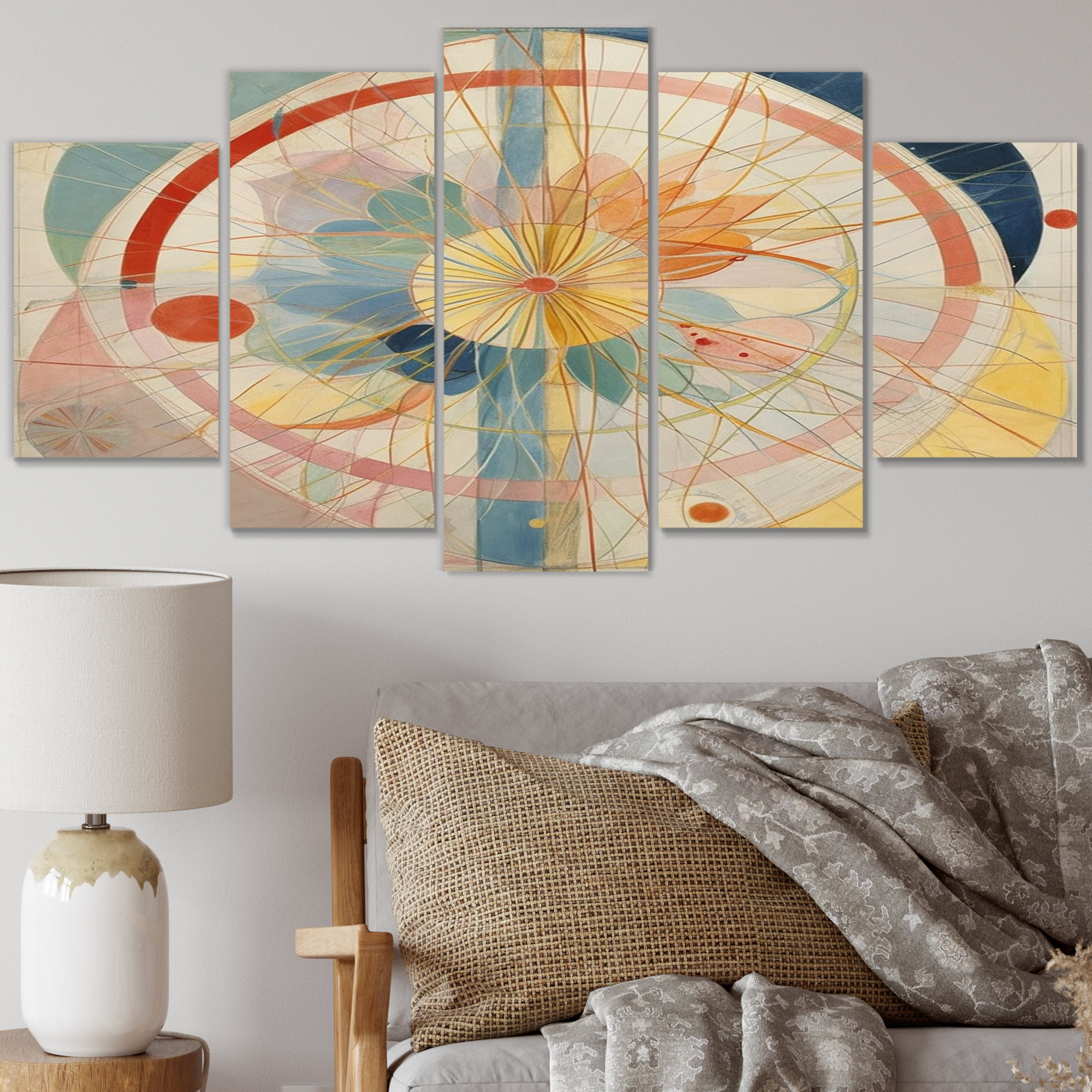 Lark Manor Cosmic Birth Radiance Retro Pastel IV - Abstract Spirals ...
