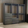 Benjara Dee Modular Closet System, 4 Hanging Rods, 6 Drawers, Wood ...