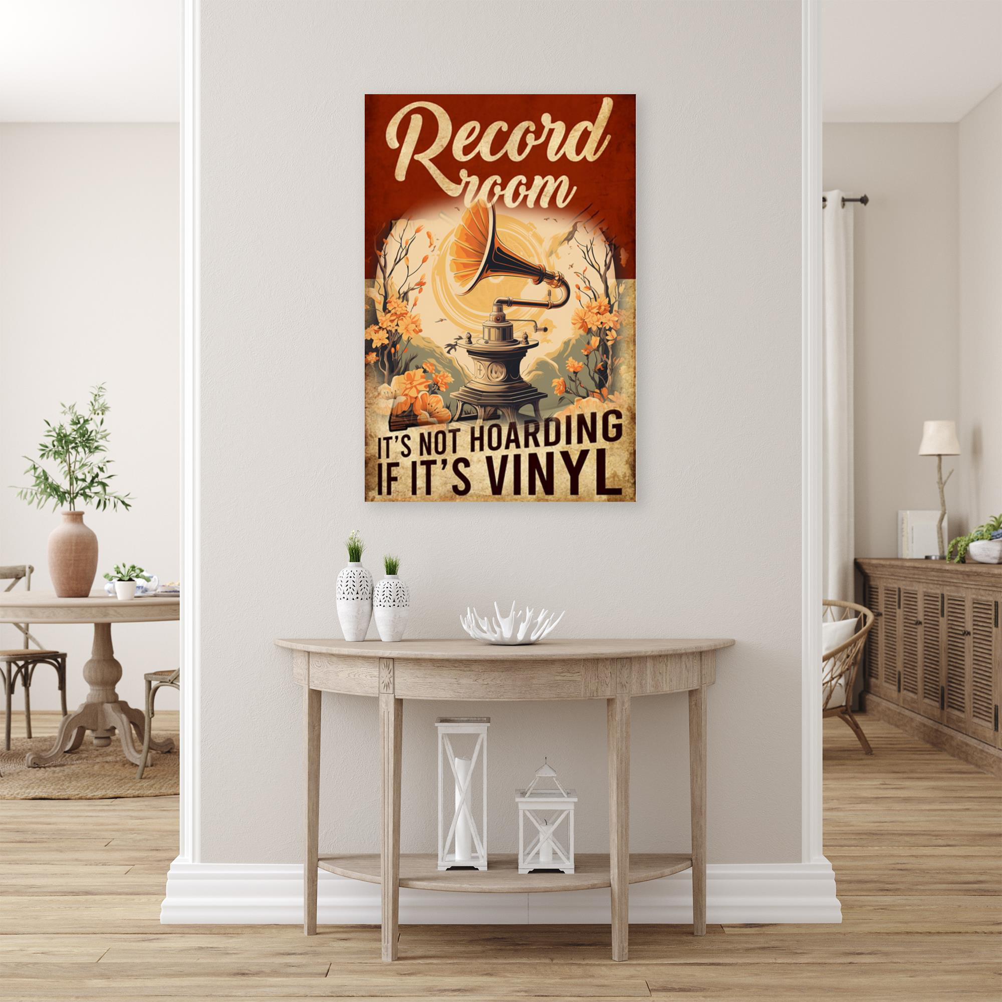 Trinx Record Room 1 - 1 Piece Rectangle Graphic Art Print On Wrapped ...