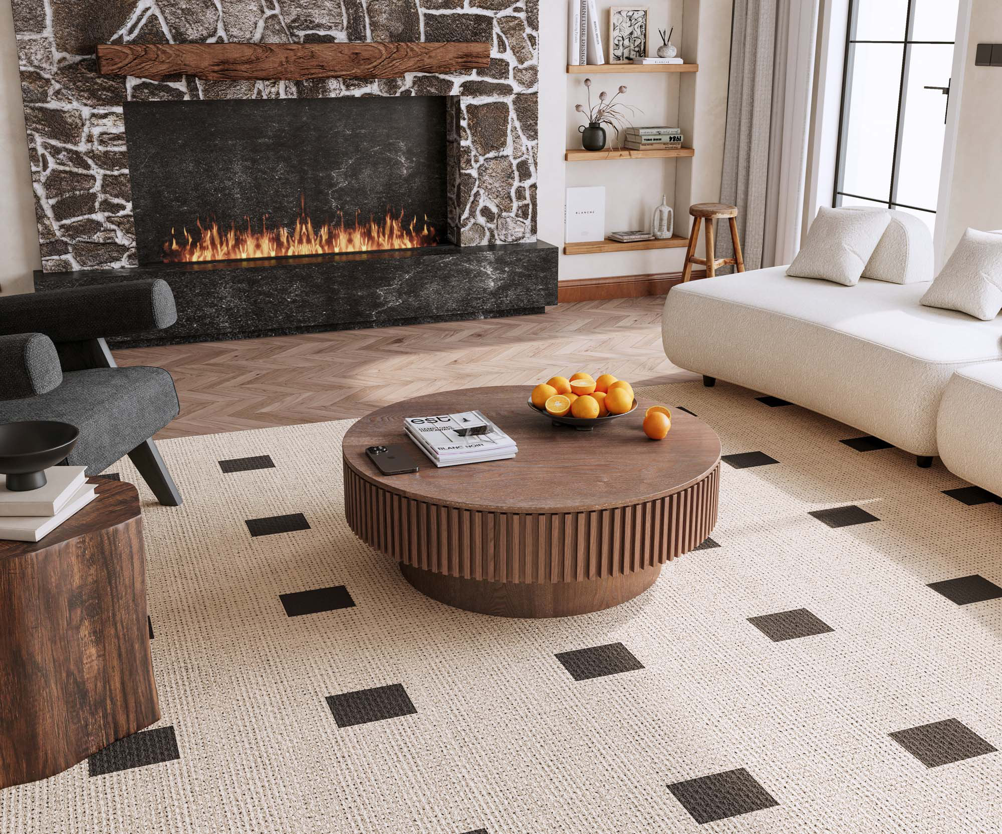 Latitude Run® Chantily Modern Round Coffee Table With Storage Solid ...