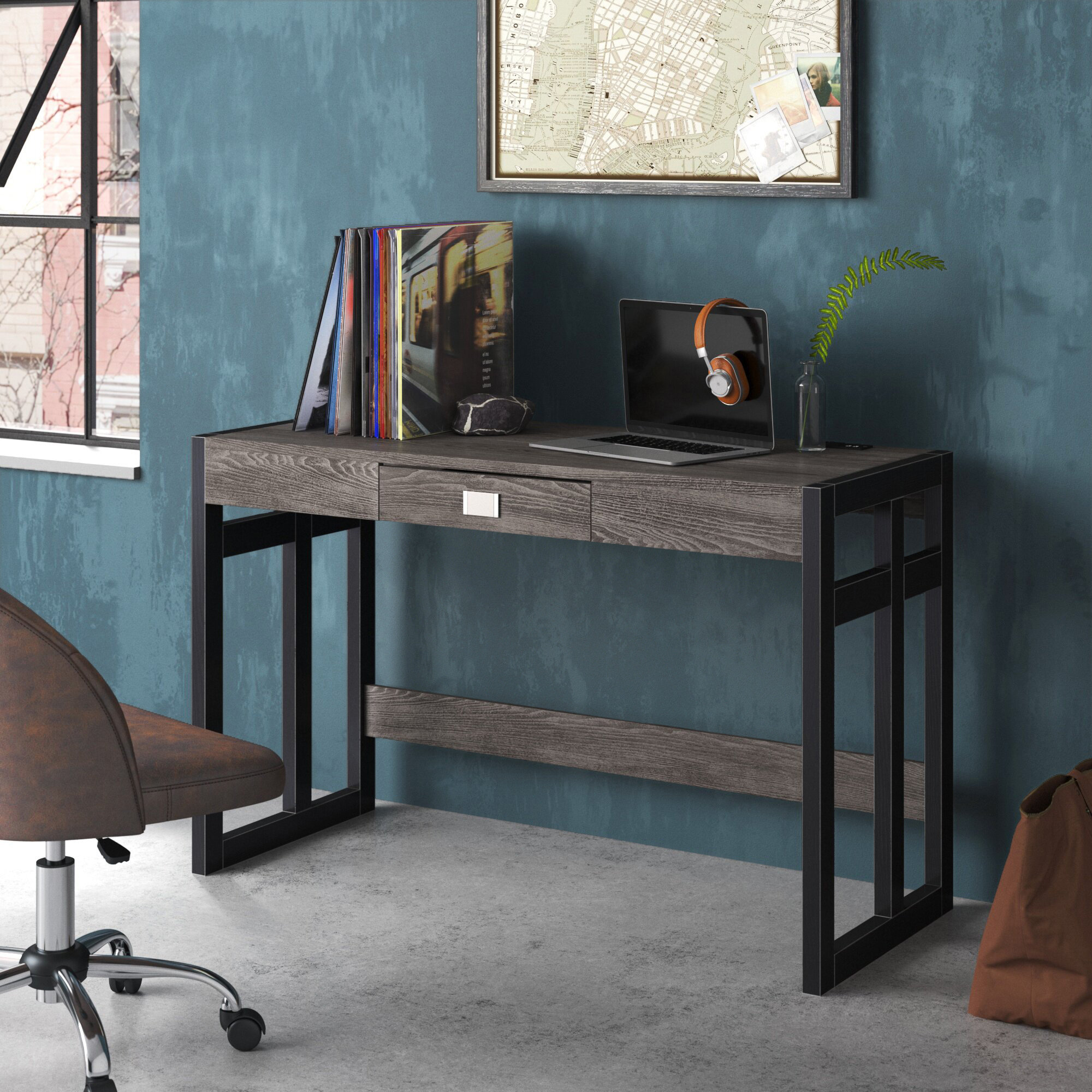 17 Stories Corralitos 47.25" W Computer Desk with Charging Station ...