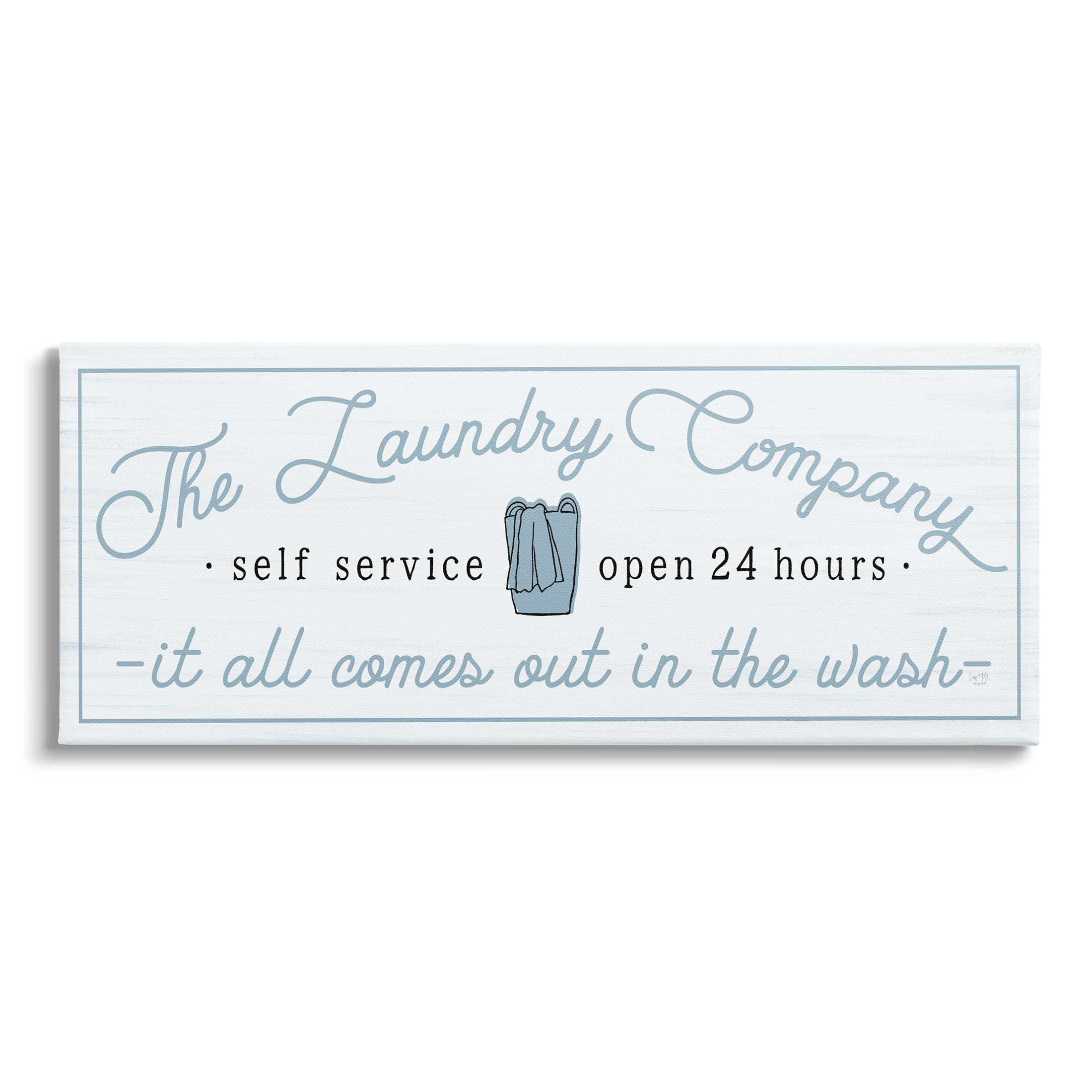 Stupell Industries Laundry Company All Comes Out In Wash Canvas Wall ...