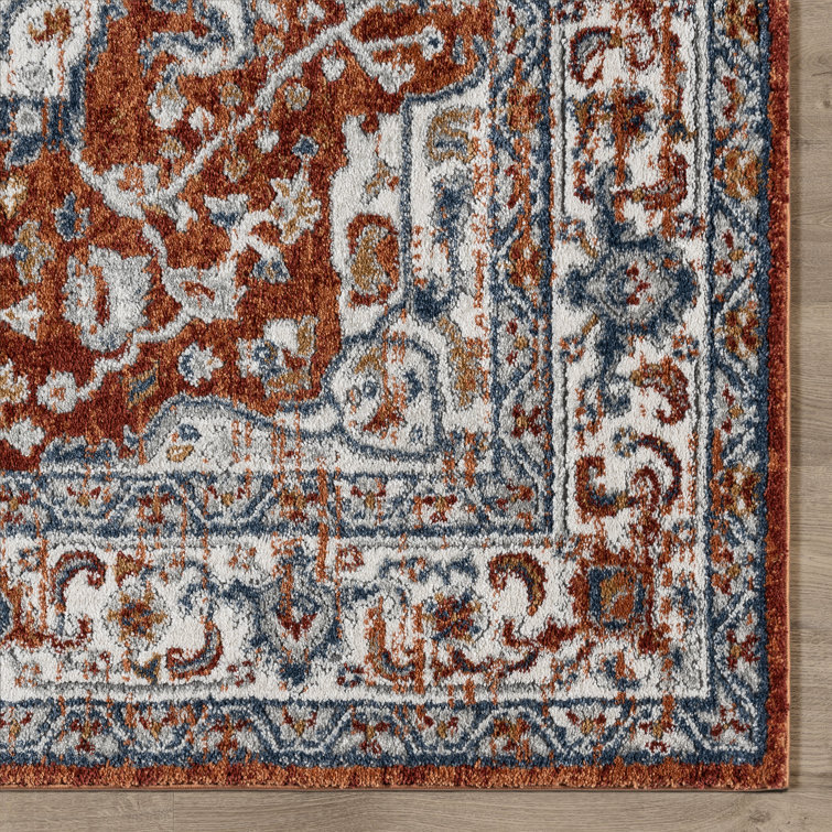 Gertmenian Imani Harlow Traditional Medallion Plush Rust/Grey/Ivory ...