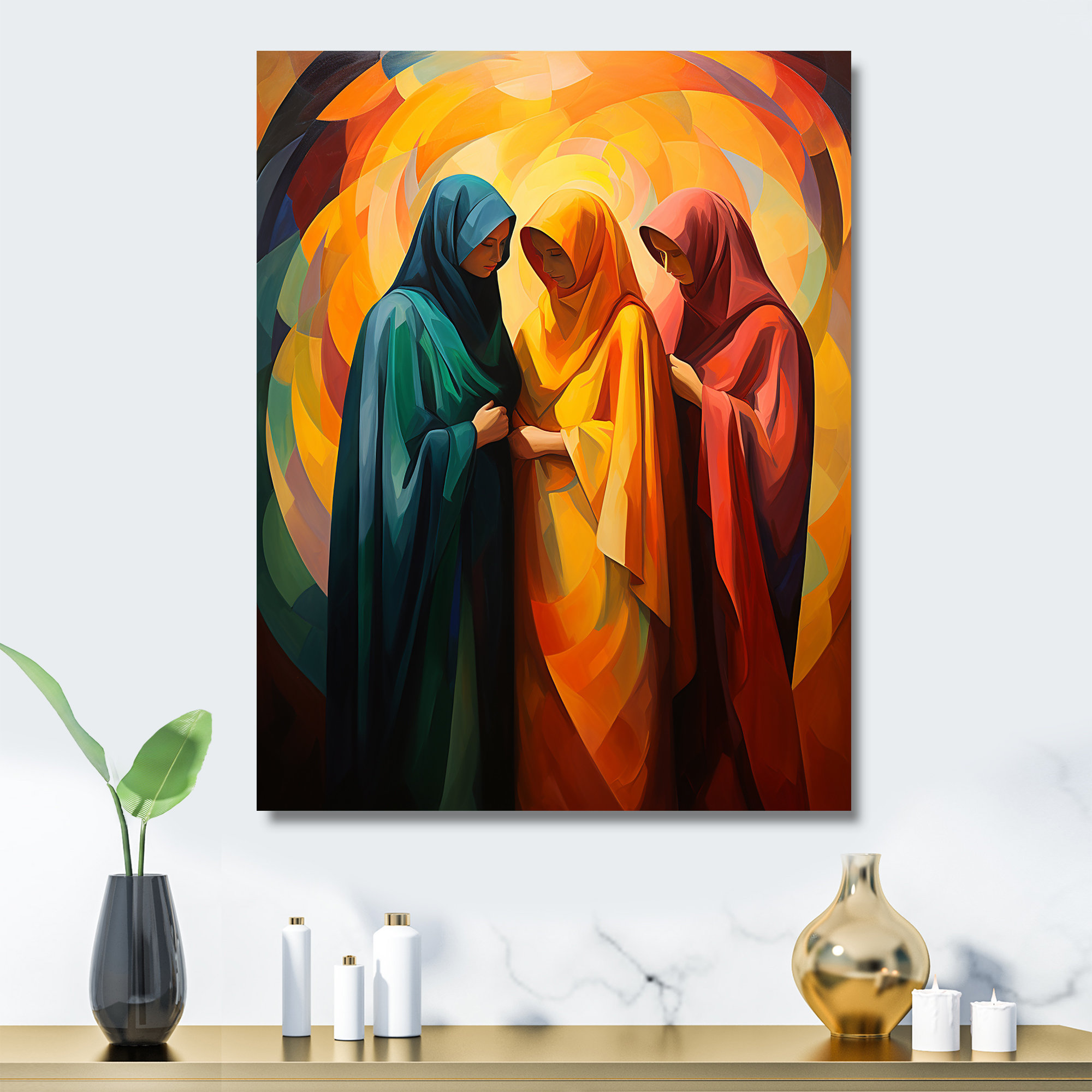 Ivy Bronx Yellow And Orange Islam Prayer Culture 1 - Islam Metal Wall ...