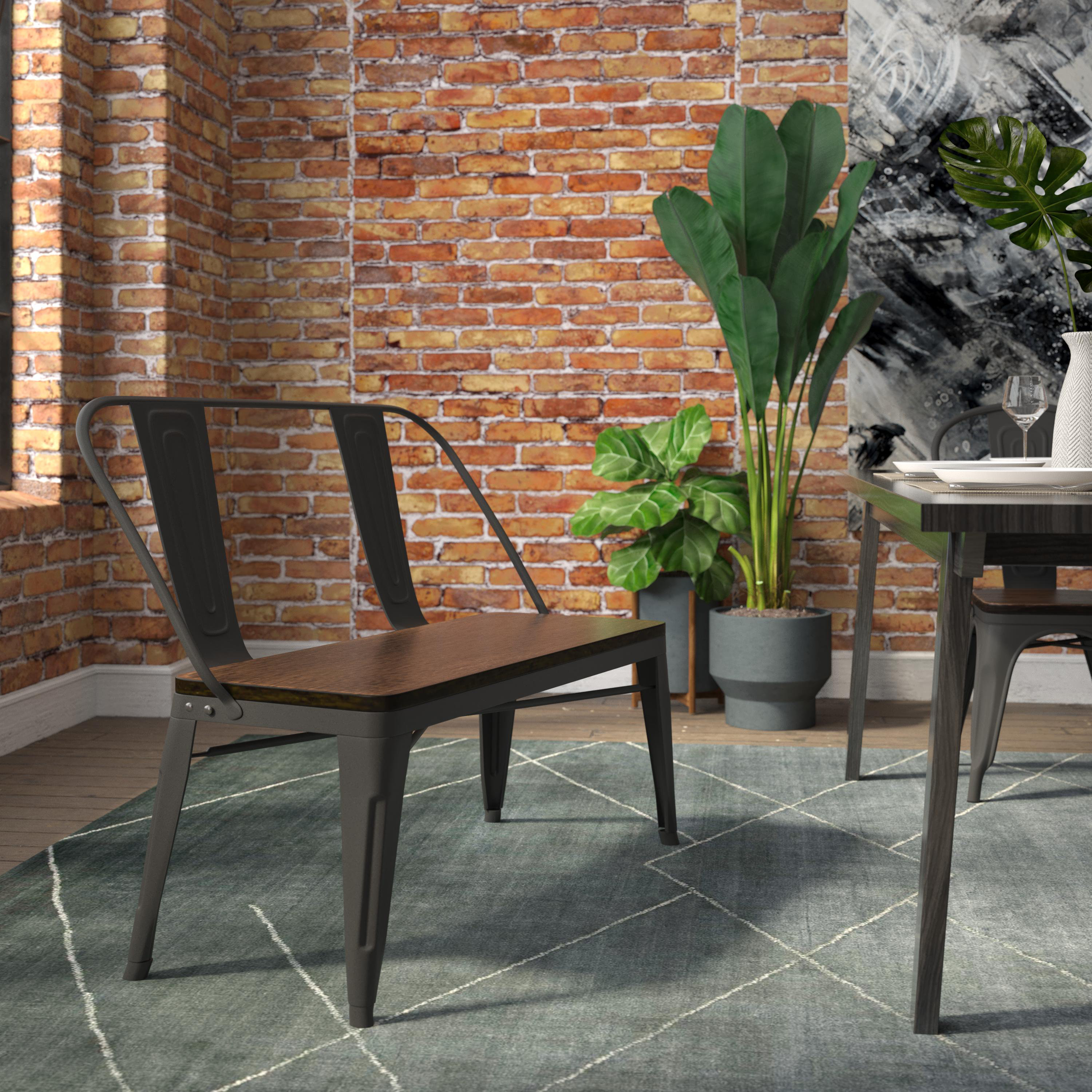 Williston Forge Gaikwad Metal Bench & Reviews | Wayfair