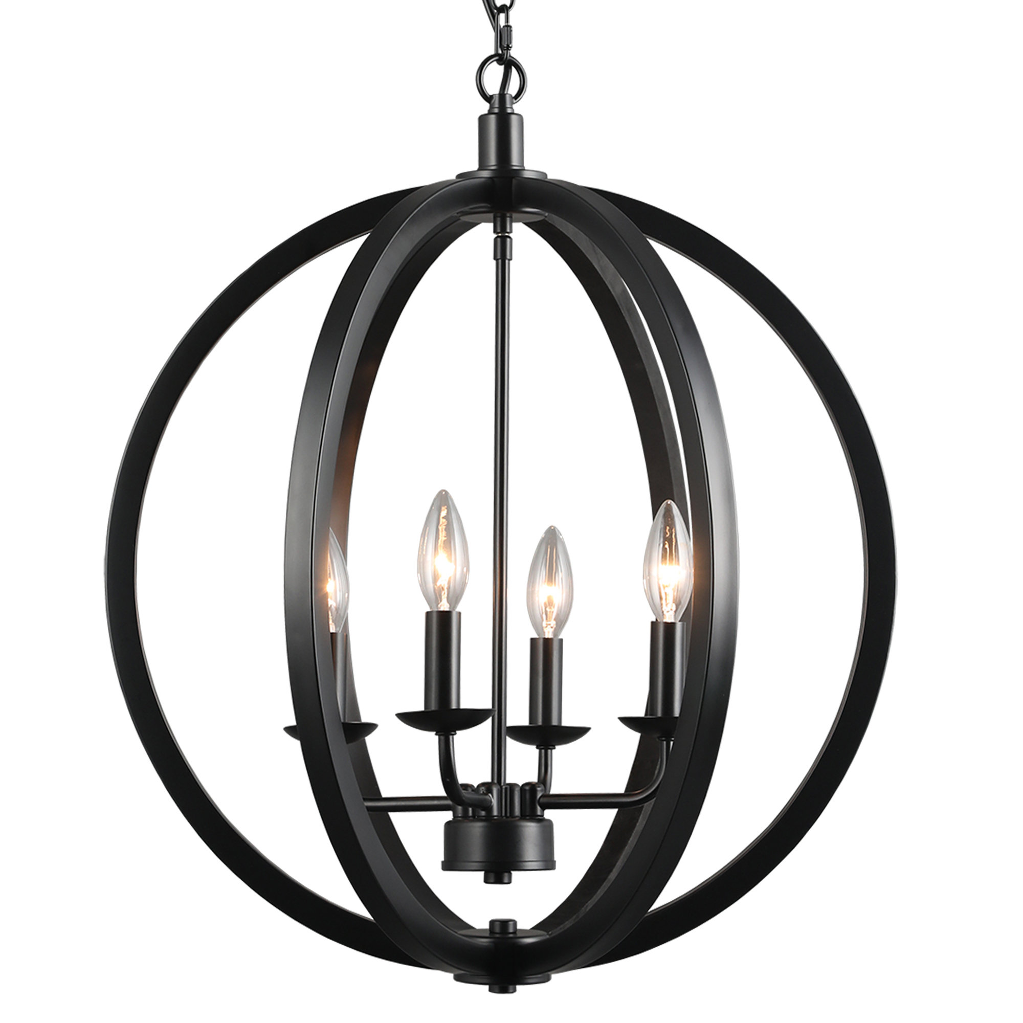 PRICORNUS Black 4 - Light Globe Orb Globe Chandelier | Wayfair