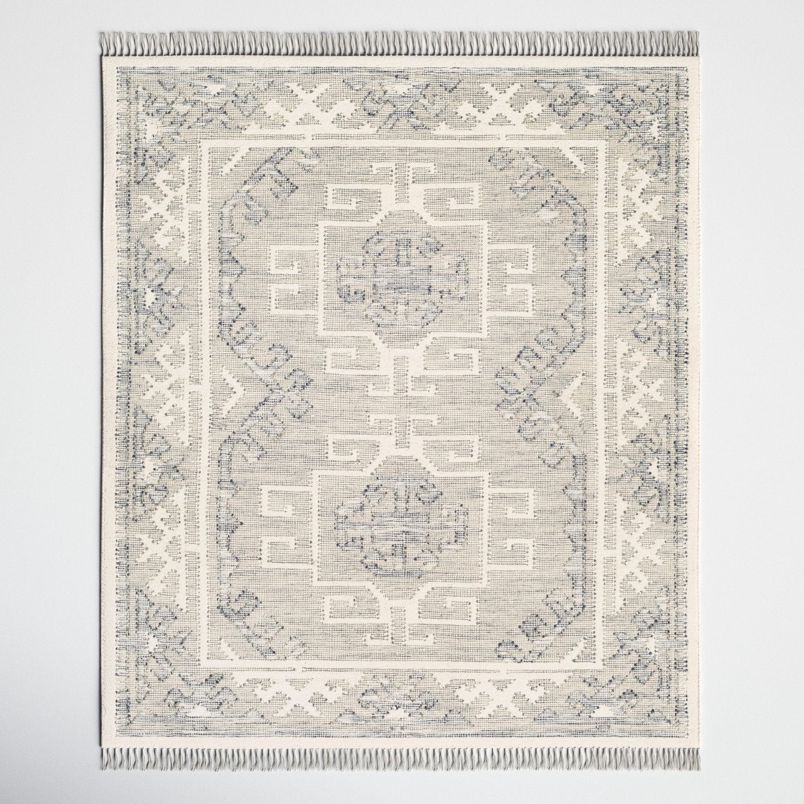 Birch Lane™ Saber Oriental Hand Woven Wool Area Rug in Gray/Blue | Wayfair
