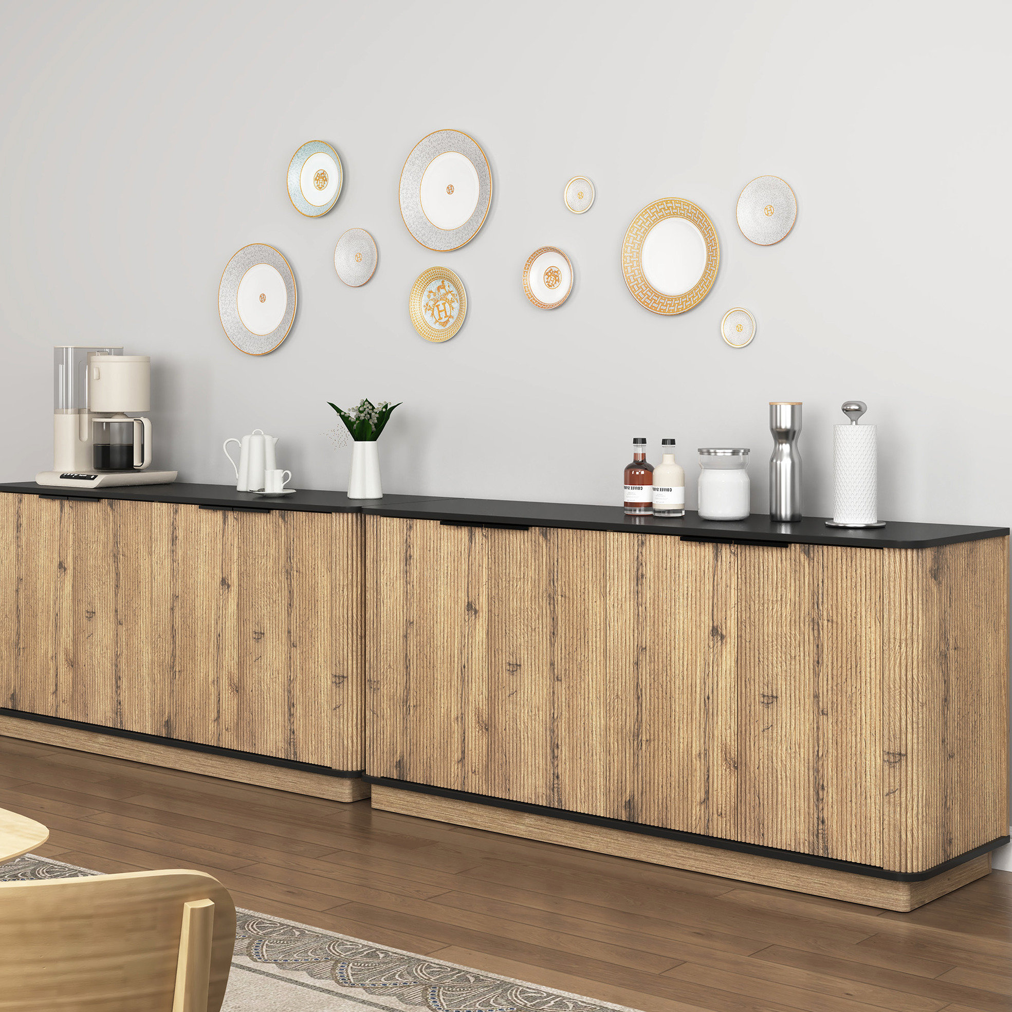 Millwood Pines Black Multi - Functional Sideboard For Small Spaces ...