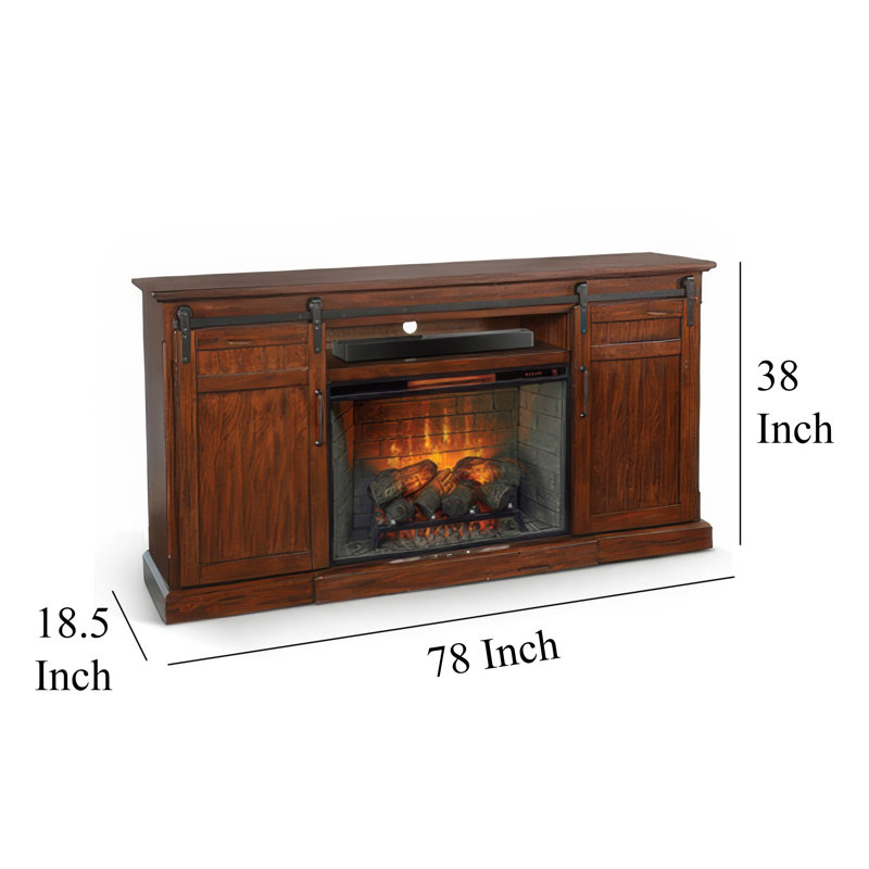 Benjara Reggie TV Media Entertainment Console, Fireplace Option, 78 ...