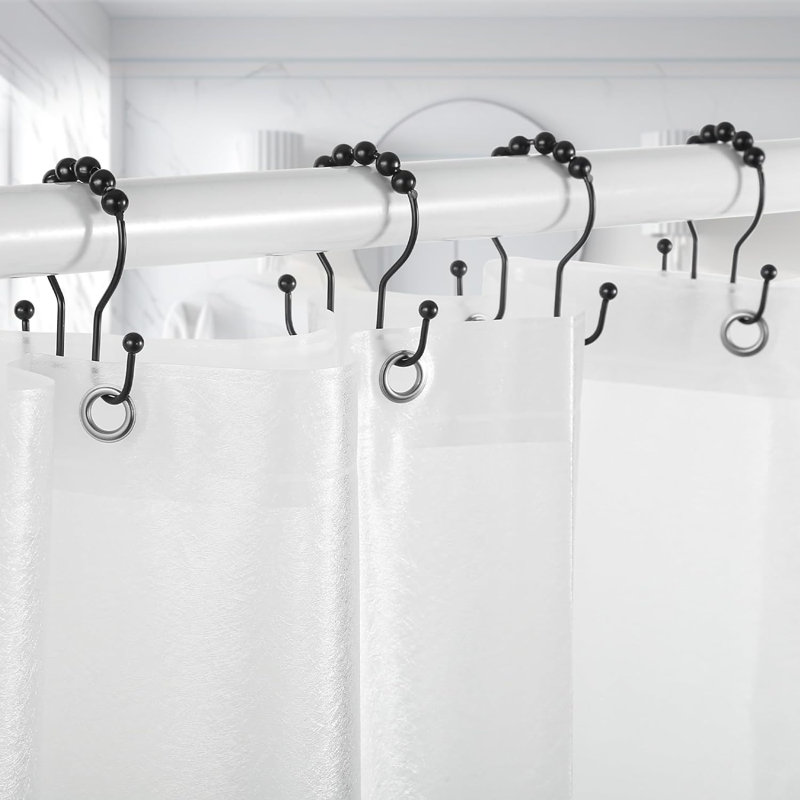 JJbaok Stainless Steel Shower Curtain Hooks With Rust-Proof Design ...