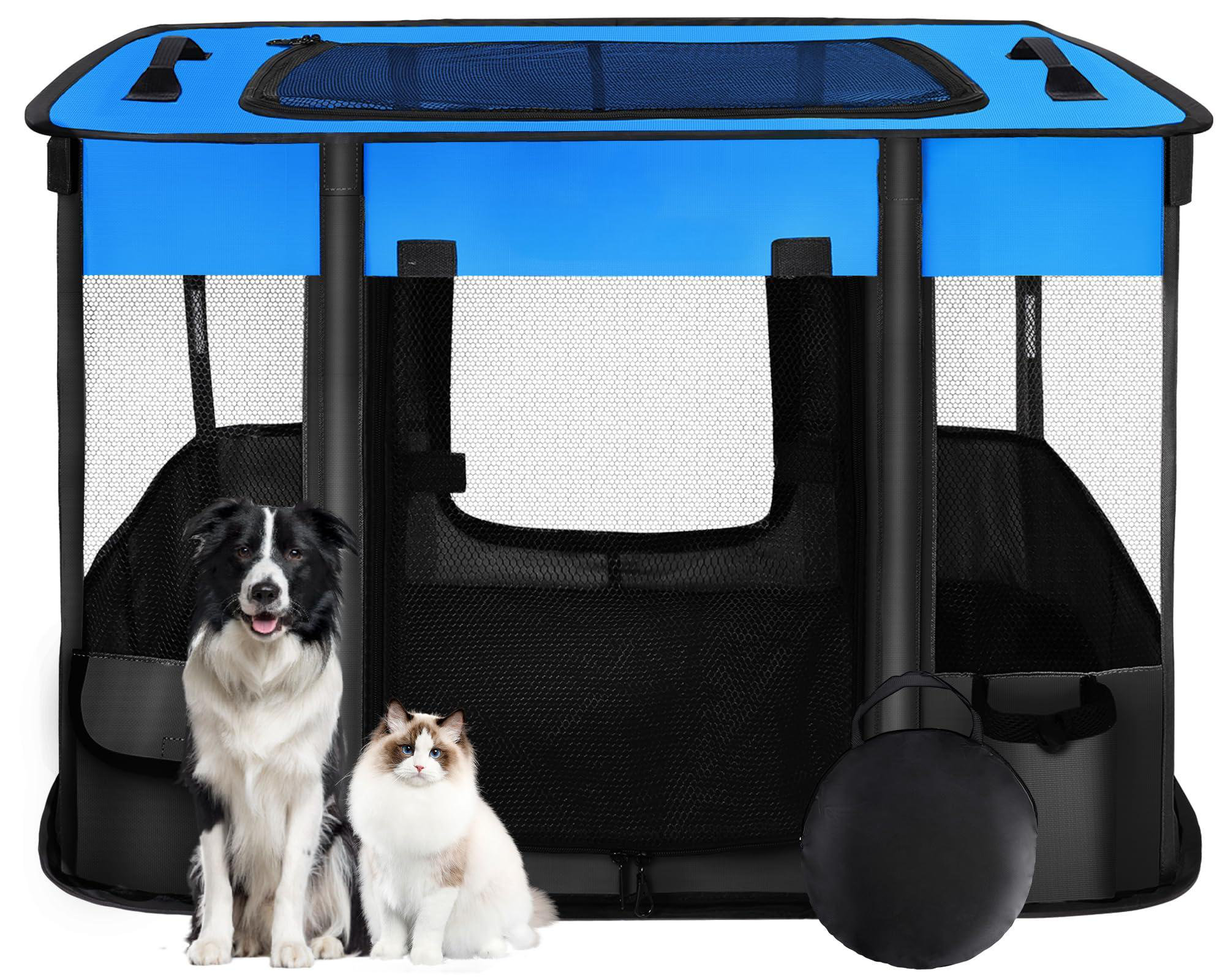 Latitude Run® Dog Playpen,Pet Playpen,Foldable Puppy Cat Playpen ...