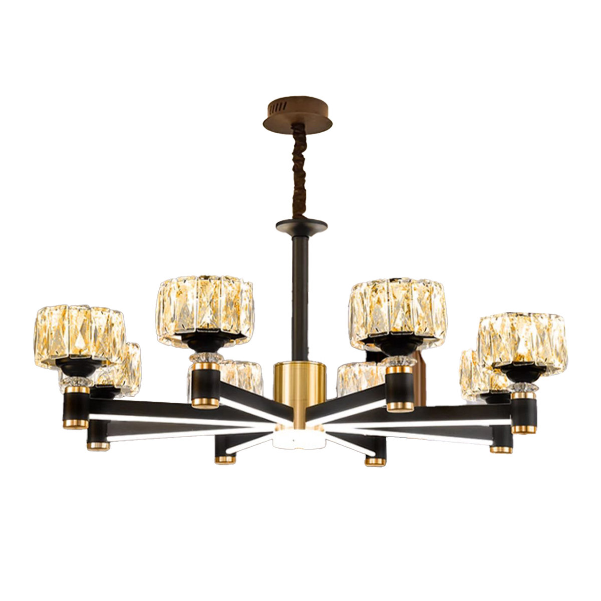 Everly Quinn Modern Luxury Iron Lamp Stand With Crystal Lampshade ...