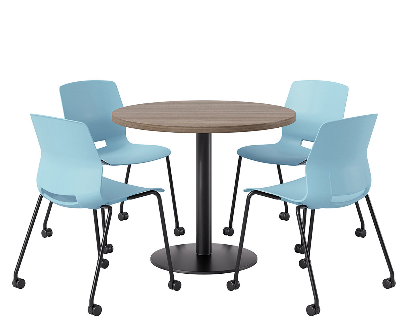 KFI Studios Round 36" Dia x 29"H Dining Table Set, 1 Table, 4 Cast ...
