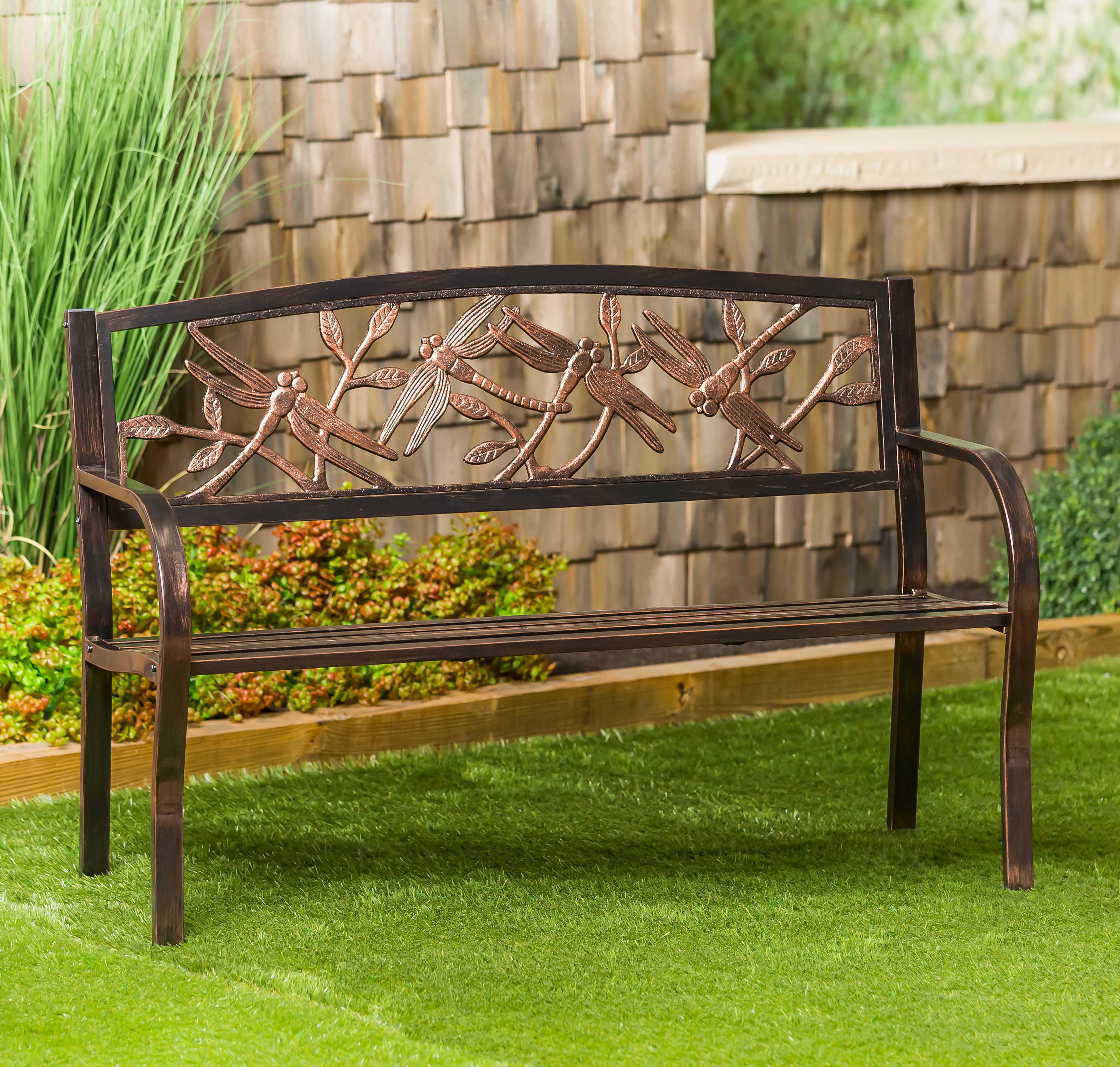 Red Barrel Studio Aranka Dragonfly Iron Garden Bench & Reviews - Wayfair Canada