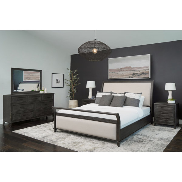 Birch Lane Sabian 5-Pc Sleigh Bedroom Set, Grey - Wayfair Canada