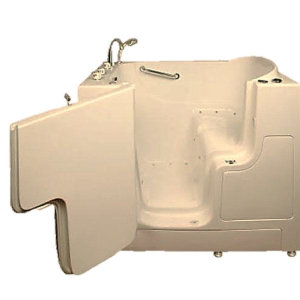 Avora Bath 52'' x 30'' Walk-in Air Fibreglass Bathtub with Faucet ...