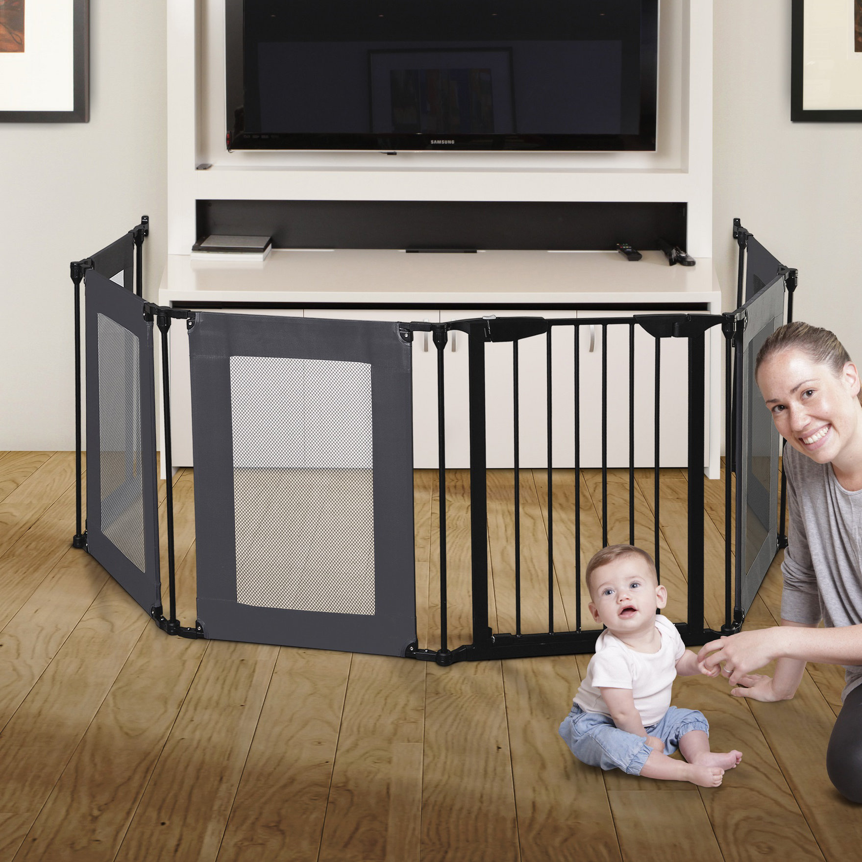Dreambaby Brooklyn Converta Play-Pen Gate with Mesh Sides and EZ-Check ...