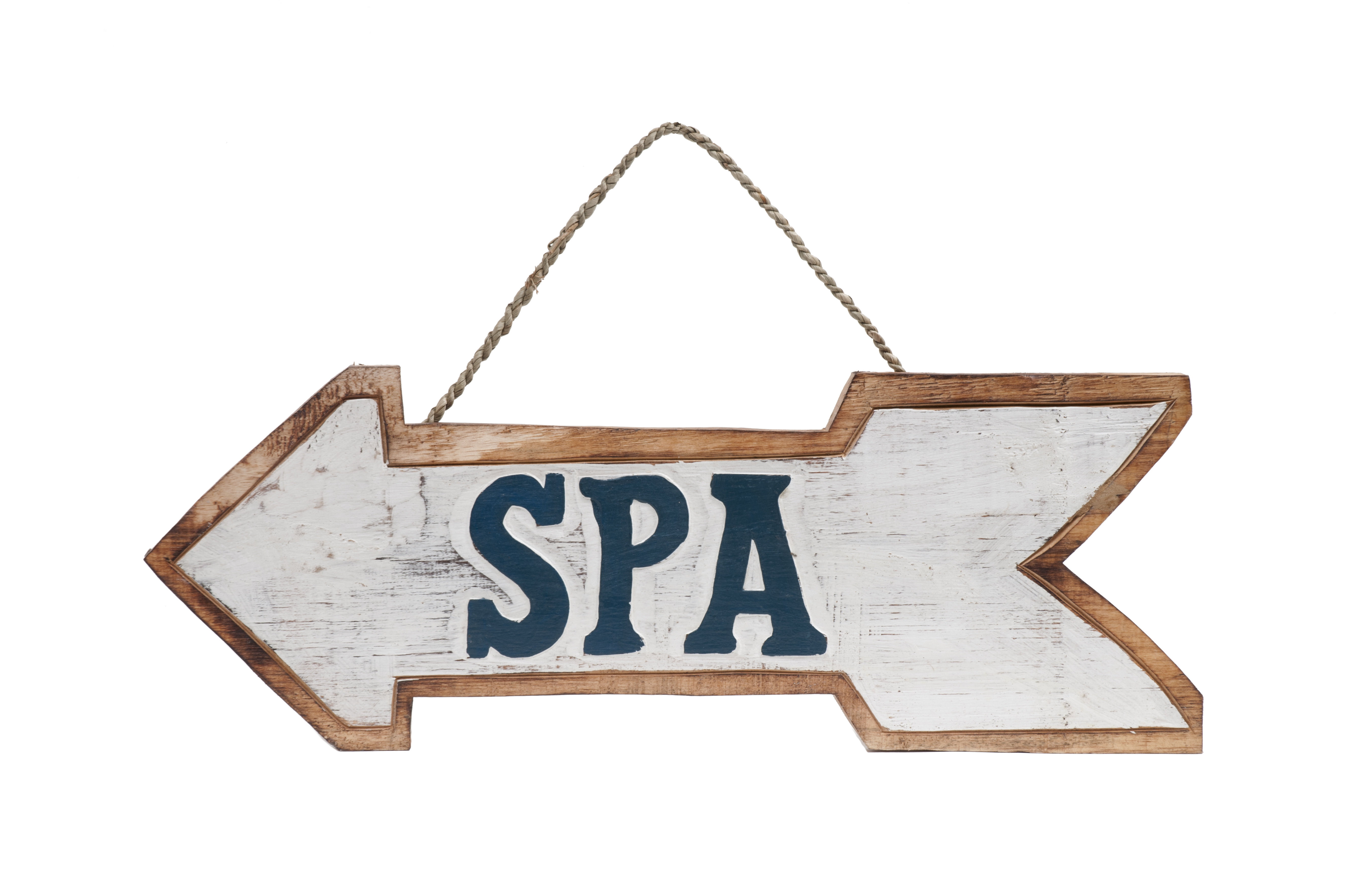 Gracie Oaks Yamiled "Spa" Arrow Wood Sign By RAM Game Room | Wayfair