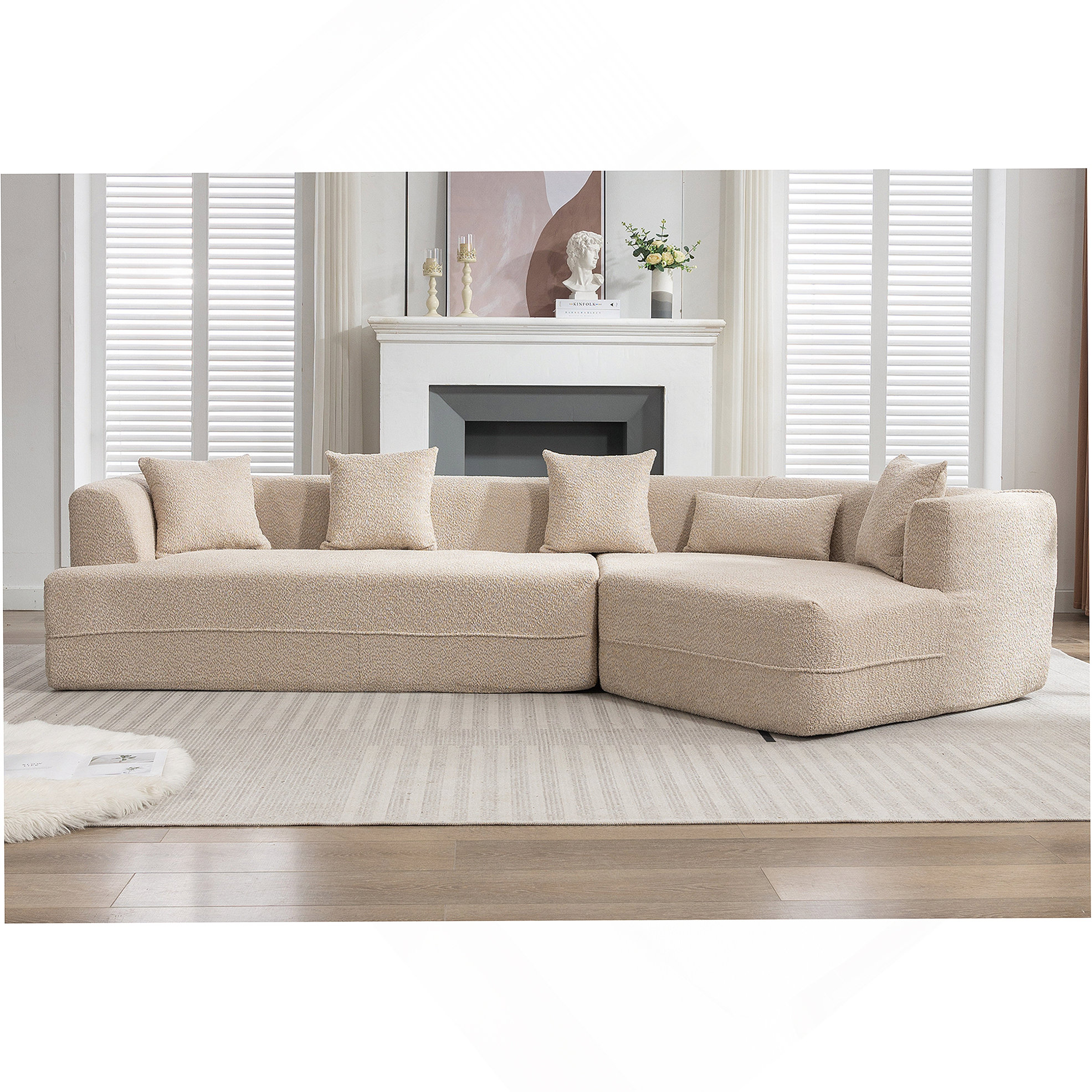 George Oliver Modular Sofa Modern Minimalist Upholstered Free ...