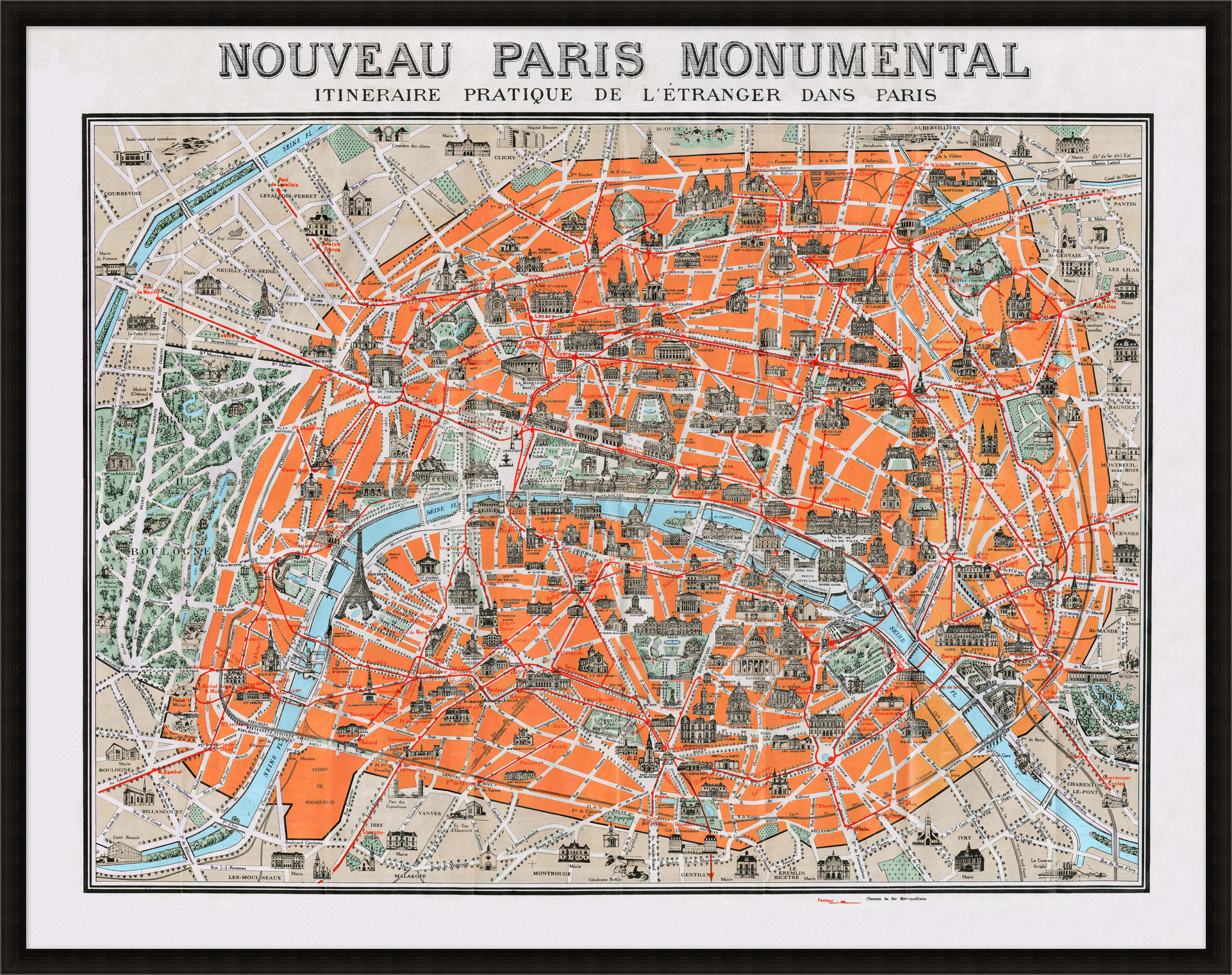Lillian August Monumental Map Of Paris " Monumental Map Of Paris " by ...