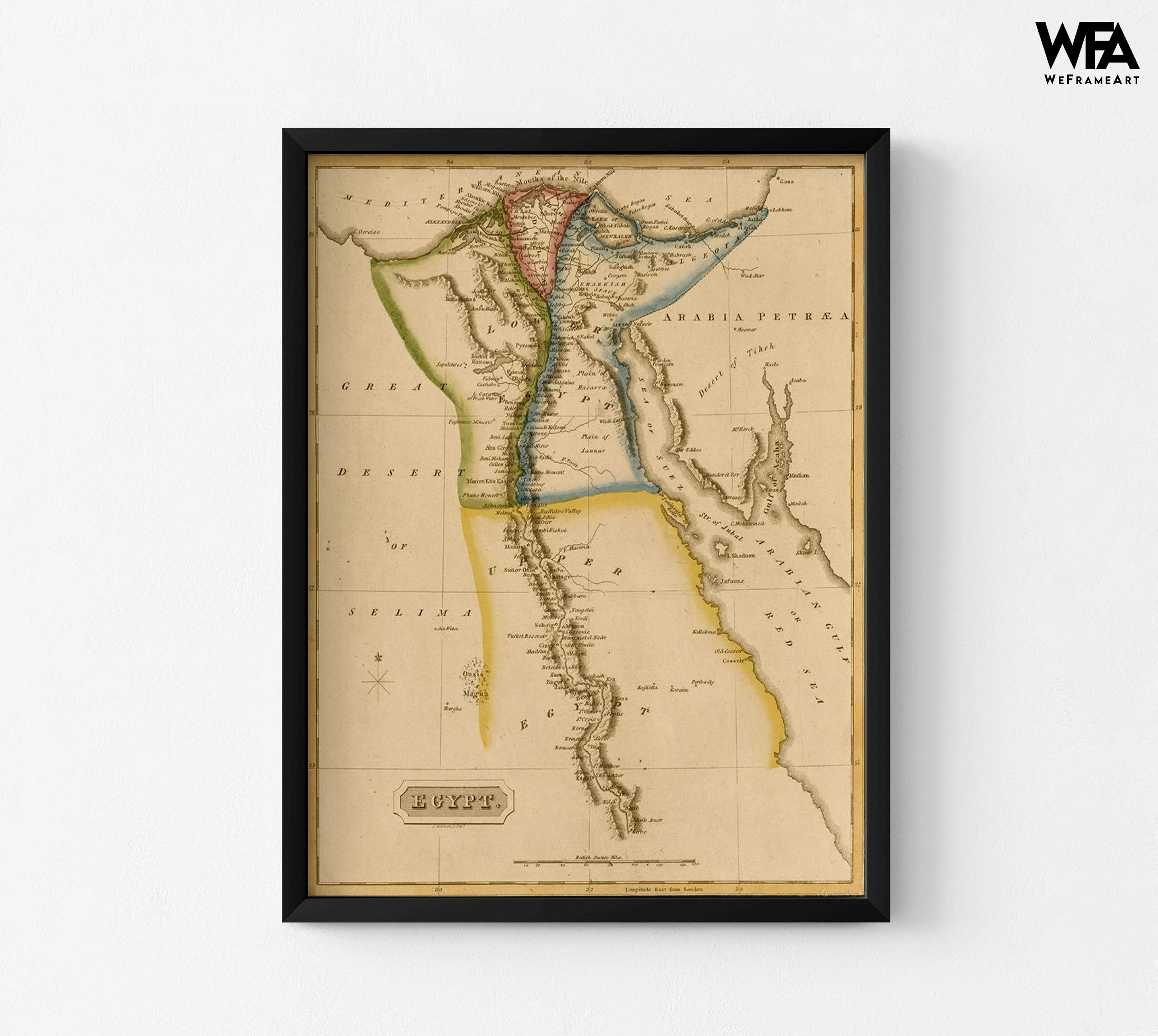WeFrameArt Egypt And The Nile Delta 1817 By Vintage Maps, Africa ...