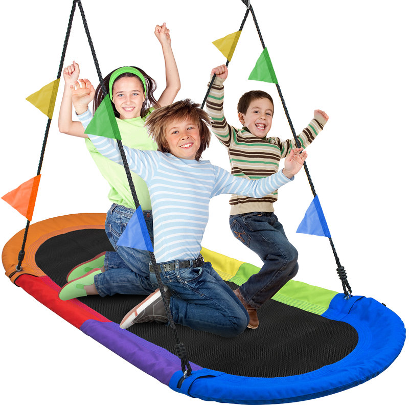 Sorbus Saucer Tree Swing 40'' Blue/Black/Red Web/Saucer Swing & Reviews ...