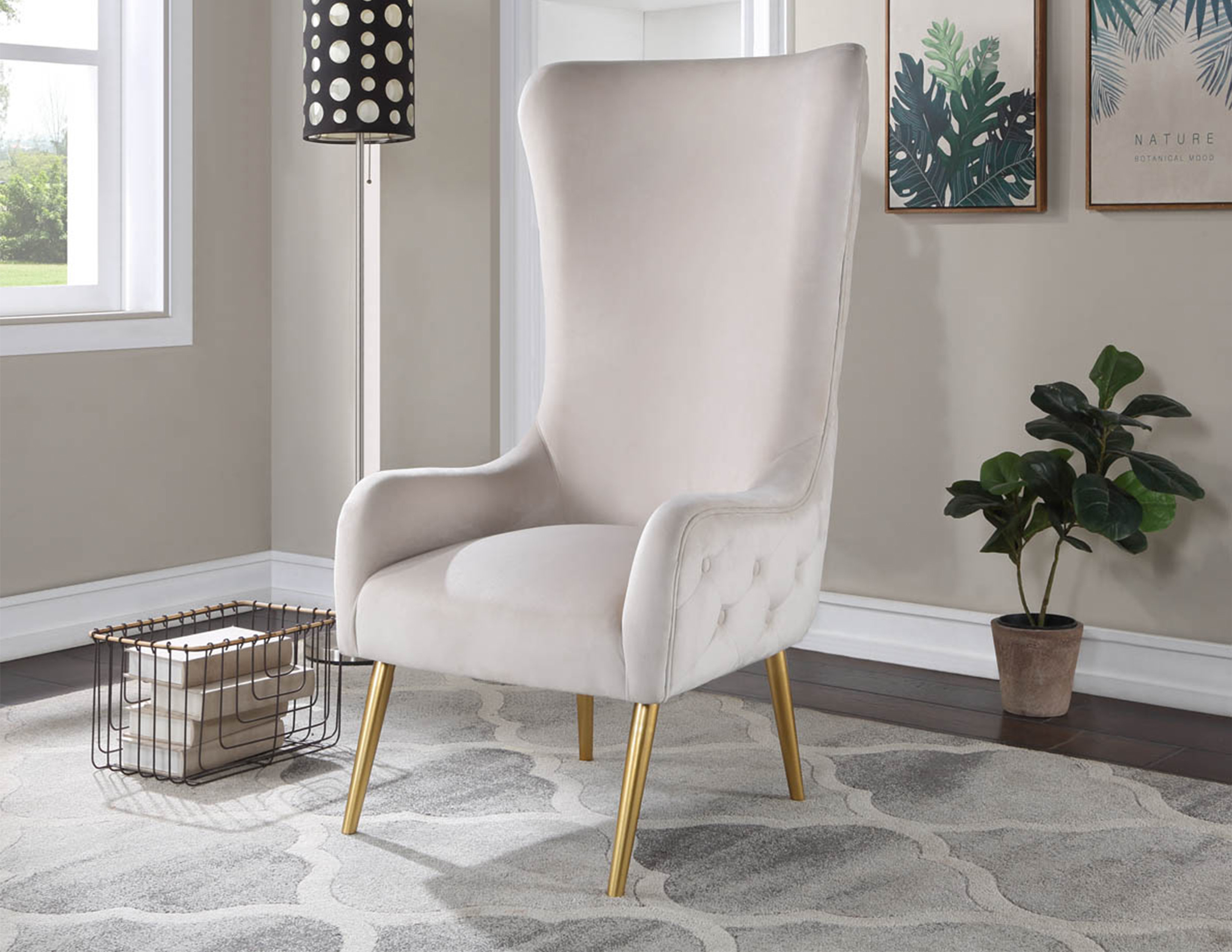Willa Arlo™ Interiors 27" W Tufted Velvet Wingback Chair & Reviews ...