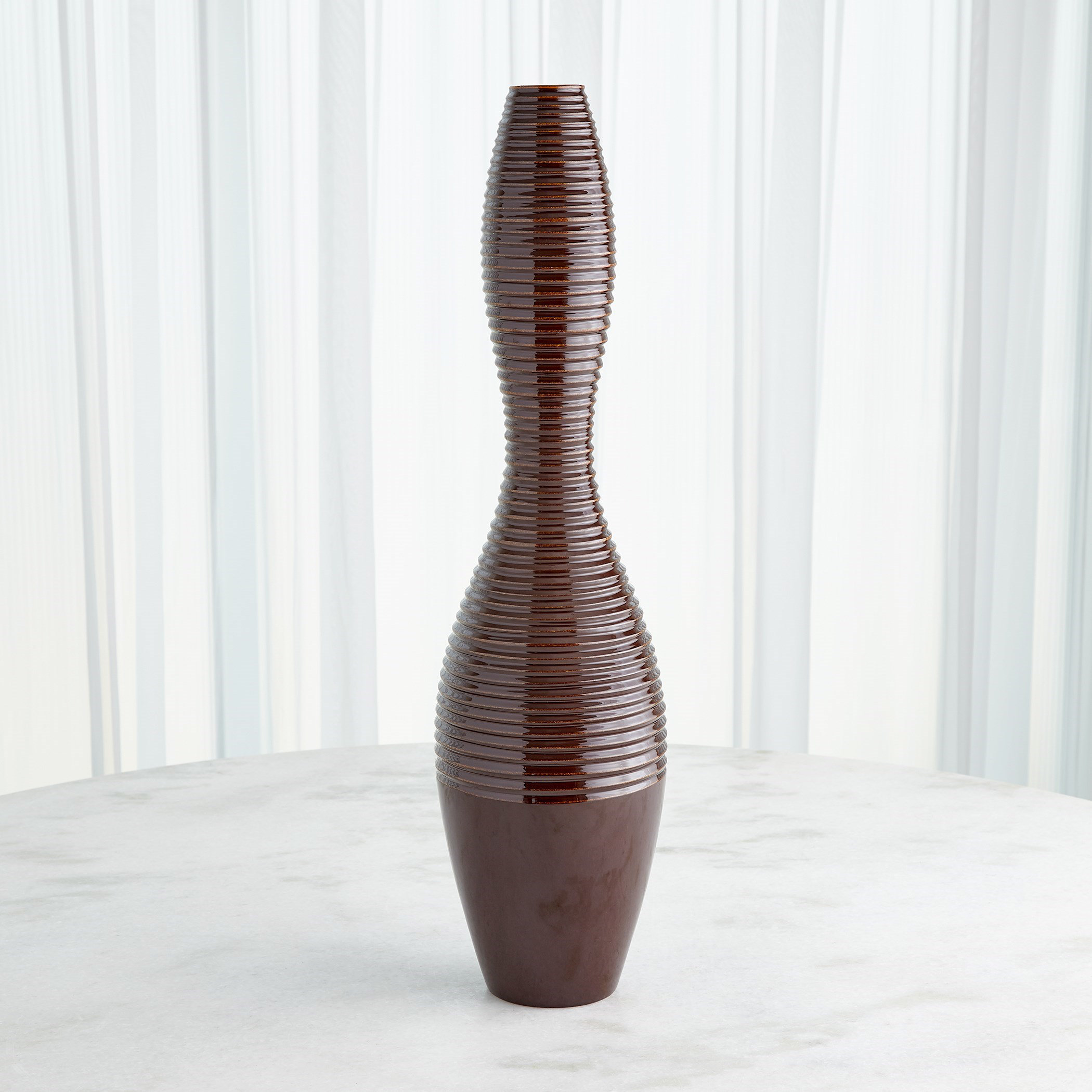 Global Views Ribbed Ceramic Floor Vase | Wayfair