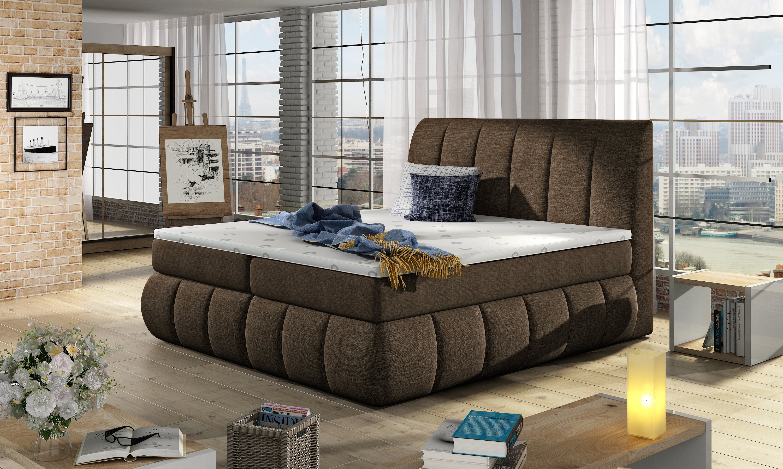 Metro Lane Boxspring Bed Garr with Topper and Storage & Reviews ...