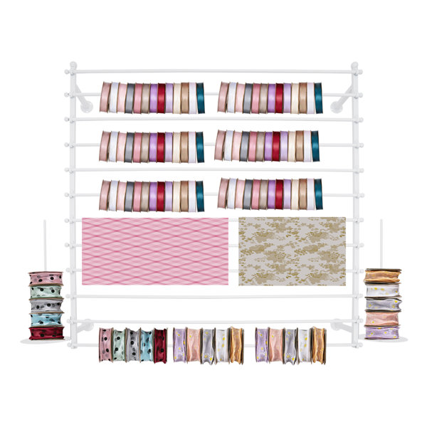 Rebrilliant 47.24'' Wall-Mounted Display Rack Wrapping Paper Ribbon ...