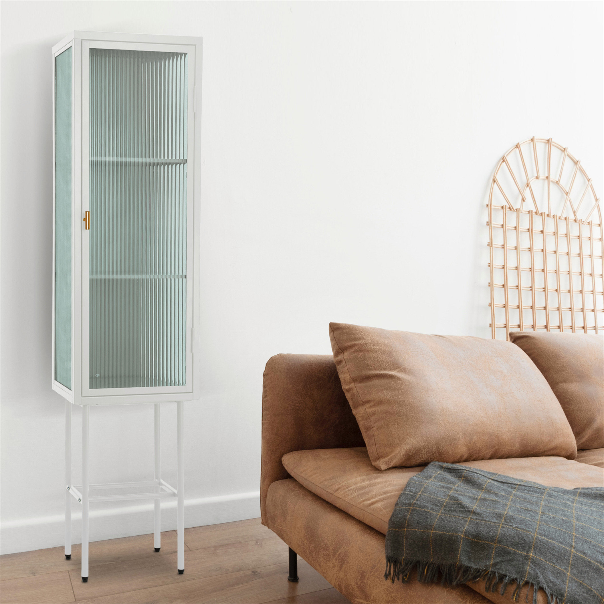 Ebern Designs Versatile Freestanding Metal Display Cupboard with ...