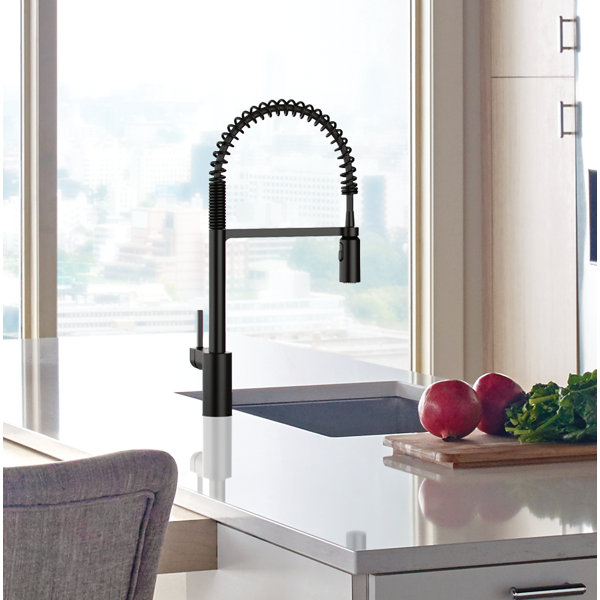 5923SRS Moen Align One Handle Spring Kitchen Faucet, Modern Single Hole ...