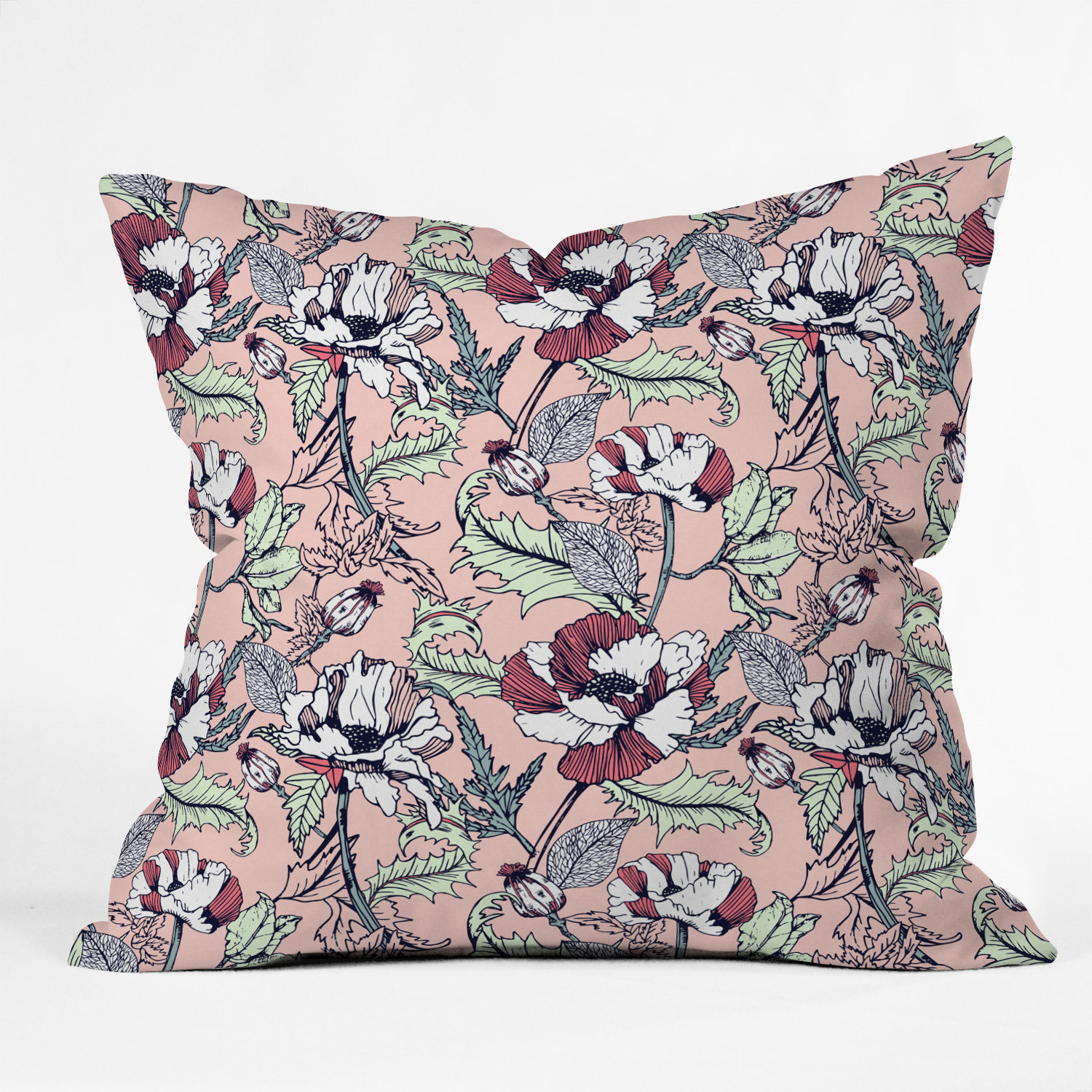 Deny Designs Marta Barragan Camarasa Autumnal Poppies Throw Pillow ...