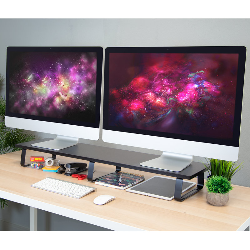 Mount-It! Extra Long Monitor Desk Riser, 39 in. Wide, 44 Lbs. Capacity ...